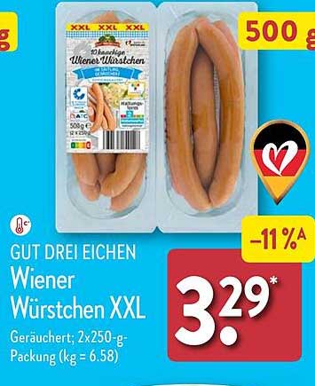 Gut Drei Eichen Wiener Würstchen Xxl Angebot bei Aldi Nord