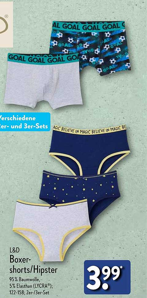 L&D Boxershorts/Hipster Angebot bei Aldi Nord