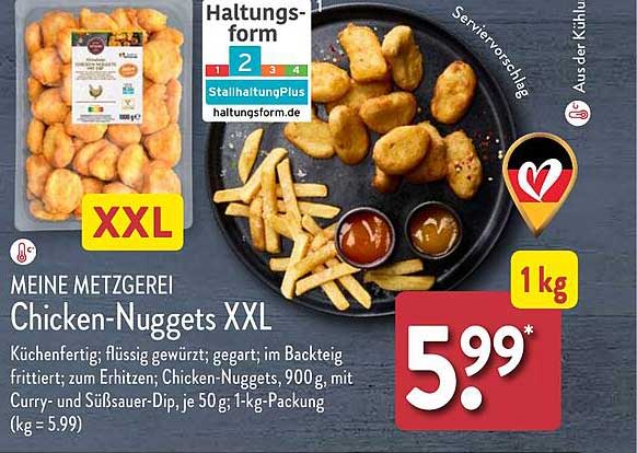 Meine Metzgerei Chicken-Nuggets Xxl Angebot bei Aldi Nord