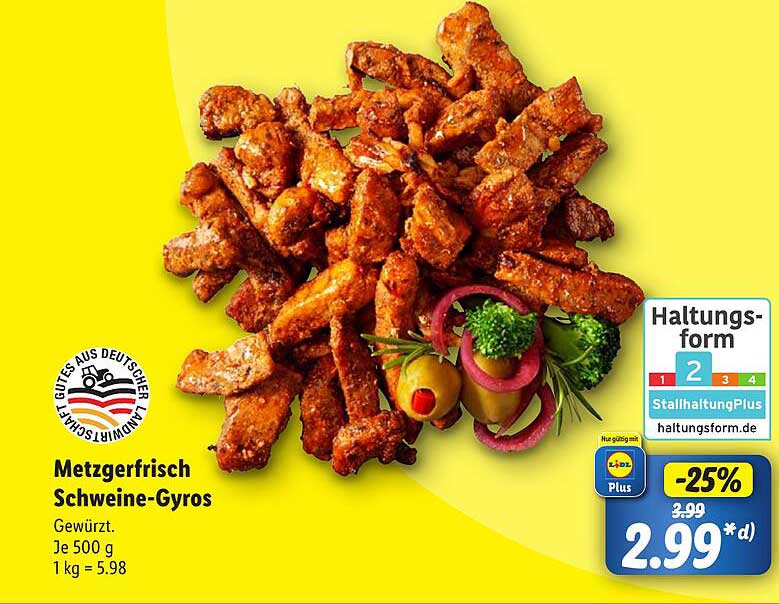 Metzgerfrisch Schweine-Gyros Angebot bei Lidl