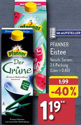 Pfanner Eistee Angebot bei Aldi Nord