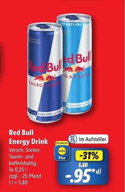 Red Bull Energy Drink Angebot bei Lidl