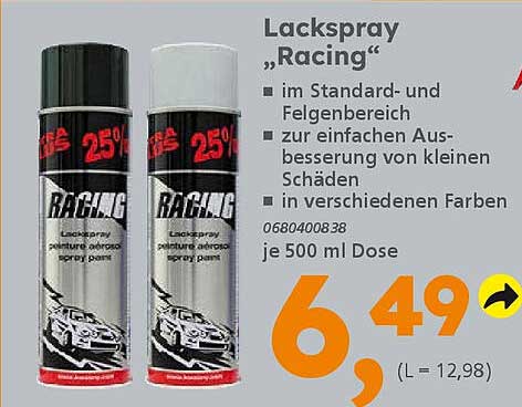 Lackspray „Racing“ Angebot bei Globus Baumarkt - ProspektGuru.de