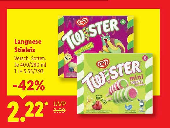 Langnese Stieleis – Verschiedene Sorten Angebot bei Lidl - ProspektGuru.de