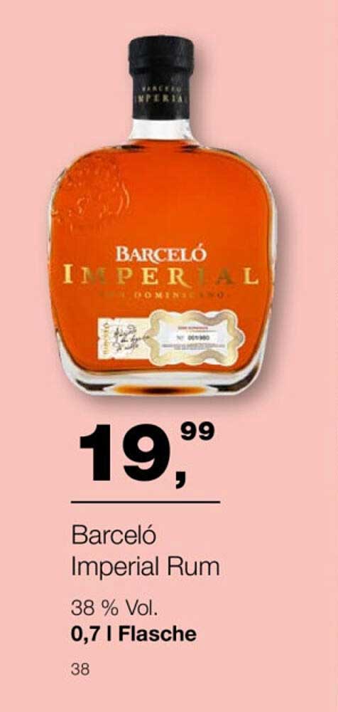 Ron Barceló Imperial Rum 0,7 L Angebot bei Globus - ProspektGuru.de