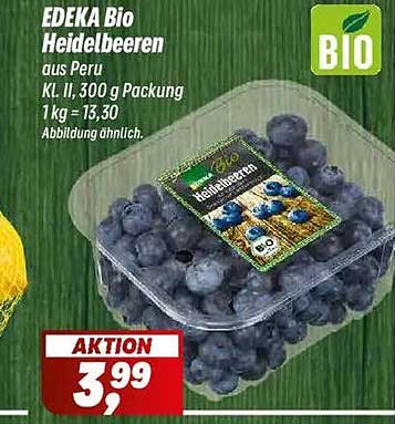 Edeka Bio Heidelbeeren Aus Peru 300 G Packung Angebot bei Simmel ...