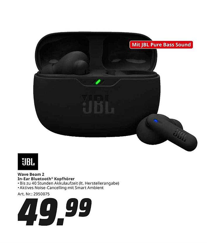 Jbl Wave Beam 2 In-Ear Bluetooth® Kopfhörer Angebot bei MediaMarkt ...