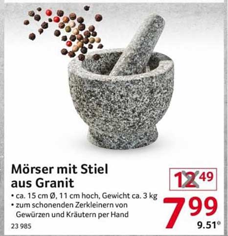Mörser Mit Stiel Aus Granit Angebot bei Selgros - ProspektGuru.de