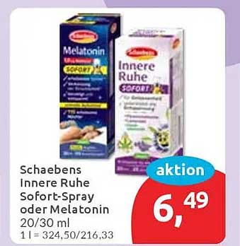 Schaebens Innere Ruhe Sofort-Spray Oder Melatonin 20/30 Ml Angebot bei ...