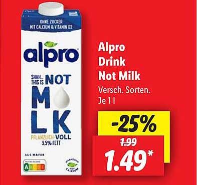 Alpro Drink Not Milk Angebot bei Lidl