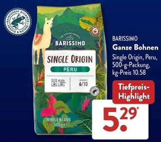 Barissimo Ganze Bohnen Angebot bei Aldi Süd - ProspektGuru.de