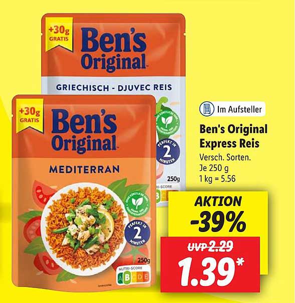 Ben's Original Express Reis Angebot bei Lidl