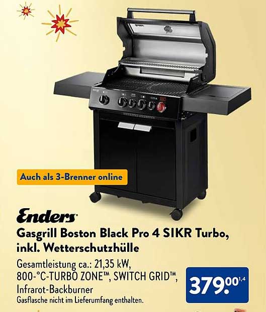 Wunderschãne Gasgrill Boston Black Pro 4 Sikr Turbo Fotos