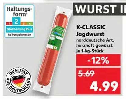 K-Classic Jagdwurst Angebot bei Kaufland
