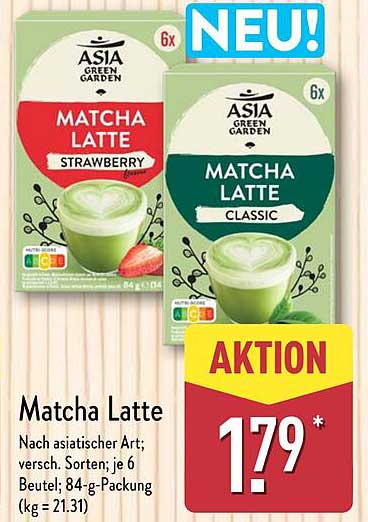 Matcha Latte Angebot bei Aldi Nord