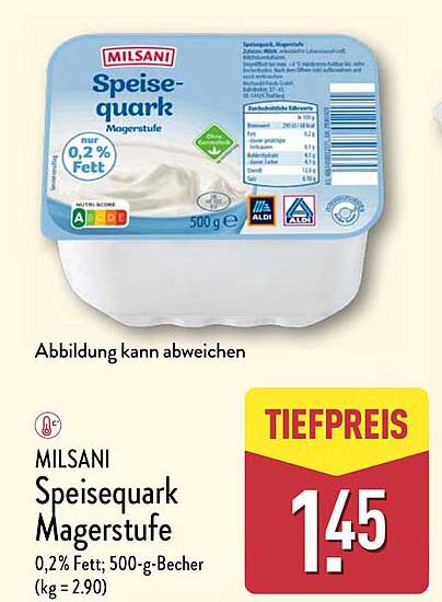 Milsani Speisequark Magerstufe Angebot bei Aldi Nord - ProspektGuru.de