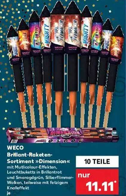 Weco Brillant-Raketen-Sortiment »Dimension« Angebot bei Kaufland