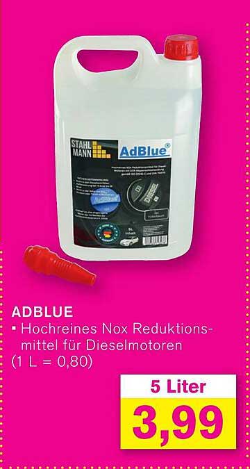 Adblue - Hochreines Nox Reduktionsmittel Für Dieselmotoren (1 L = 0,80 ...