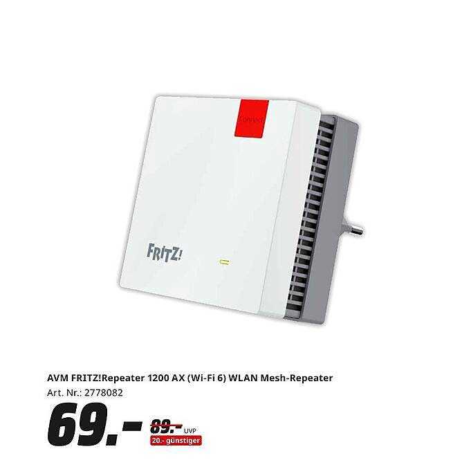 Avm Fritz!Repeater 1200 Ax (Wi-Fi 6) Wlan Mesh-Repeater Angebot bei ...