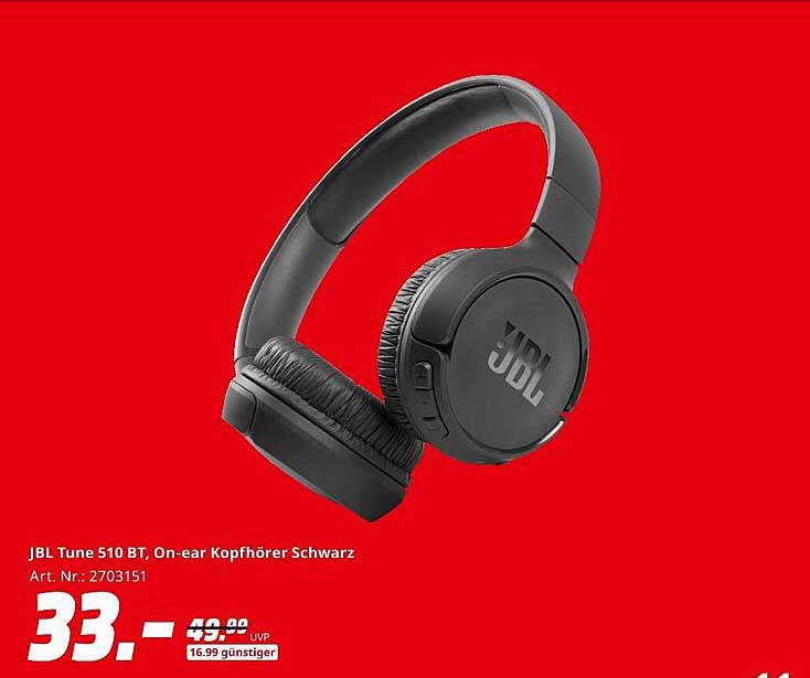 Jbl Tune 510 Bt, On-Ear Kopfhörer Schwarz Angebot bei MediaMarkt ...
