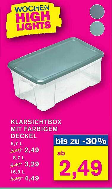 Klarsichtbox Mit Farbigem Deckel Angebot bei KODi - ProspektGuru.de