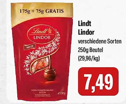 Lindt Lindor Pralinen 200 G - Verschiedene Sorten Angebot bei Jawoll ...