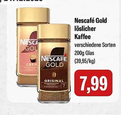 Nescafé Gold Verschiedene Sorten 200-190 G Glas Angebot bei Hit ...