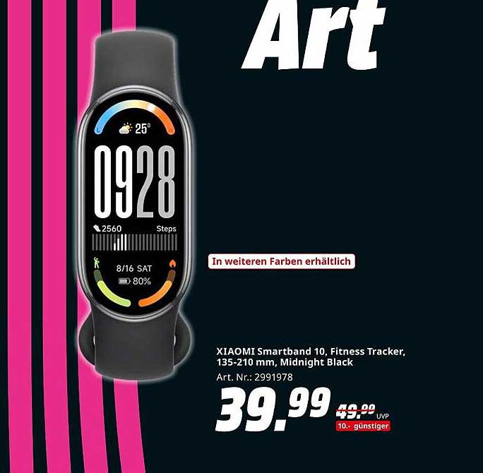 Xiaomi Smartband 10, Fitness Tracker, 135-210 Mm, Midnight Black ...