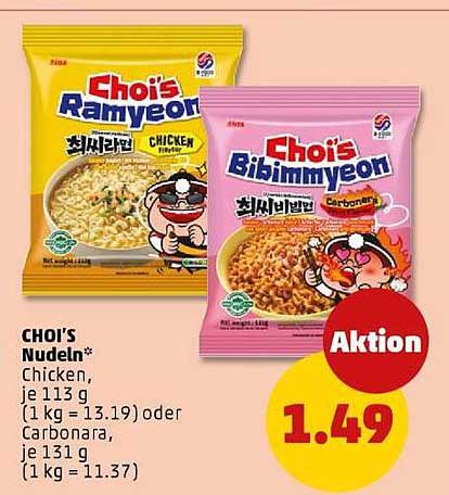 Choi's Nudeln* Chicken, Je 113 G (1 Kg = 13.19) Oder Carbonara, Je 131 ...
