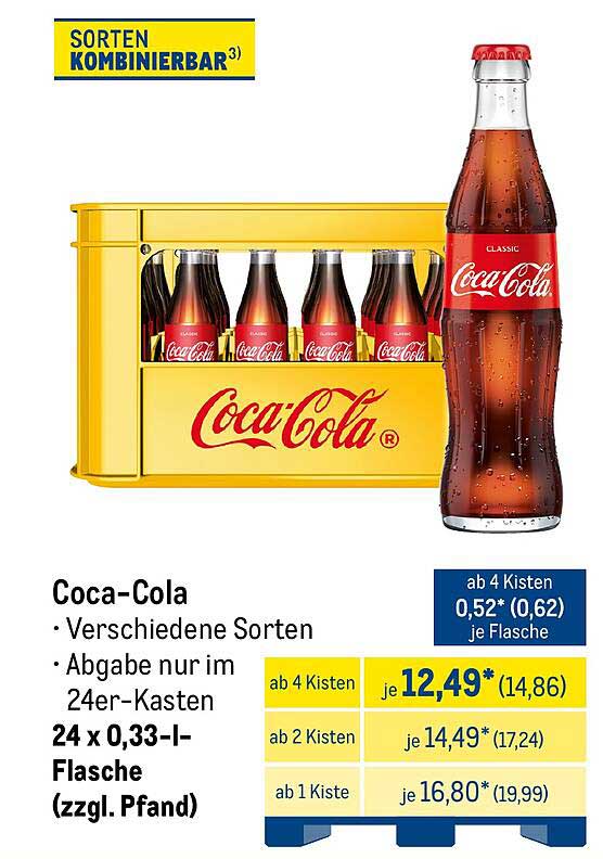 Coca-Cola - Verschiedene Sorten 12 X 0,5-L-Flasche (Zzgl. Pfand ...