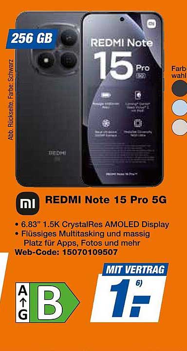 Redmi Note 15 Pro 5G (256Gb) Angebot bei MEDIMAX - ProspektGuru.de