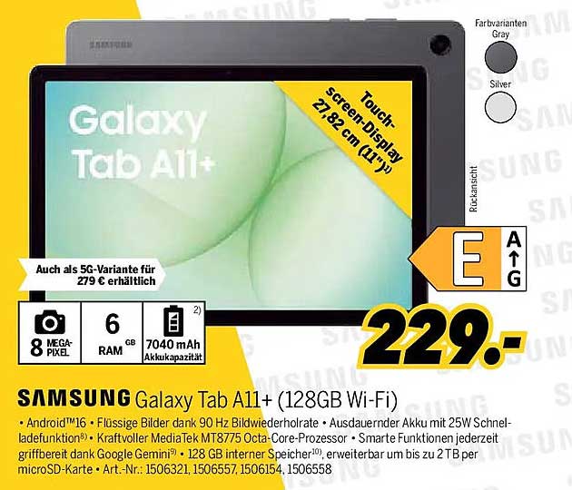 Samsung Tablet Galaxy Tab A11+ Wifi Angebot bei Expert - ProspektGuru.de
