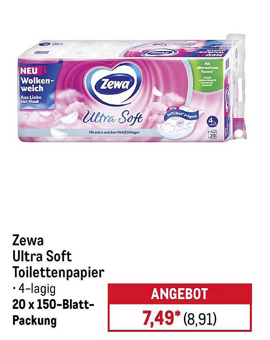 Zewa Toilettenpapier 4-Lagig, Ultra Oder Ultra Smart Verschiedene ...