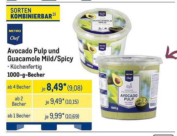 Avocado Pulp Und Guacamole Mild/Spicy Angebot bei METRO - ProspektGuru.de