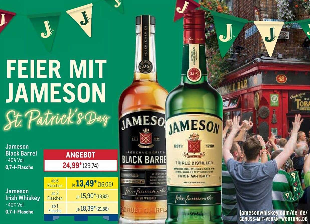 Jameson Black Barrel - 40% Vol. 0,7-L-Flasche Angebot bei METRO ...