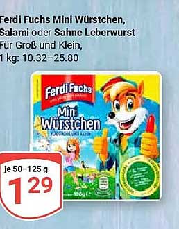 Ferdi Fuchs Mini Würstchen, Salami Oder Sahne Leberwurst Angebot bei ...
