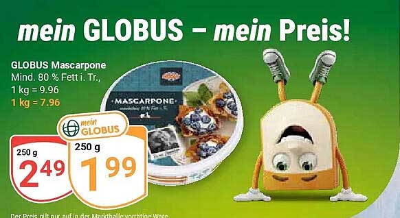 Globus Mascarpone Angebot bei Globus - ProspektGuru.de