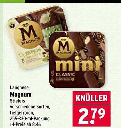 Langnese Magnum Stieleis Verschiedene Sorten, Tiefgefroren, 255-330-Ml ...