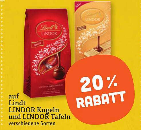 Lindt Lindor Kugeln Und Lindor Tafeln Verschiedene Sorten Angebot bei ...