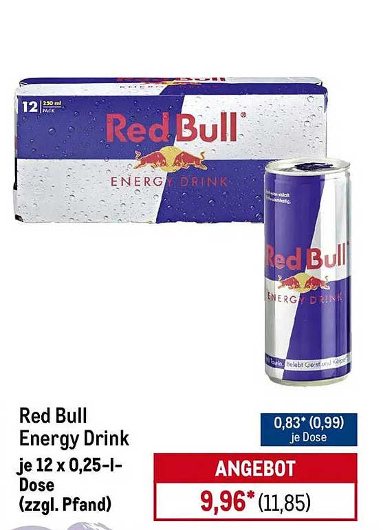 Red Bull Energy Drink Je 12 X 0,25-L-Dose Angebot bei METRO