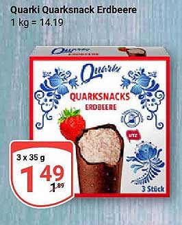 Quarki Quarksnack Erdbeere - 3 X 35 G Angebot bei Globus - ProspektGuru.de