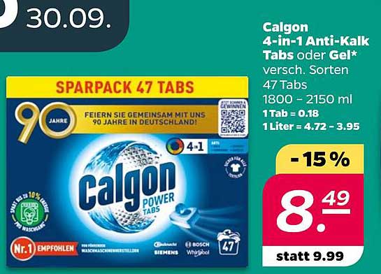 Calgon 4-In-1 Anti-Kalk Tabs Oder Gel* Angebot bei NETTO - ProspektGuru.de