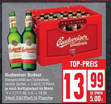 Budweiser Budvar Angebot bei Edeka - ProspektGuru.de