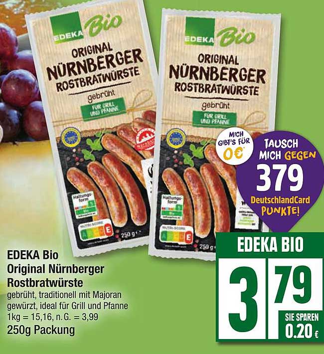 Edeka Bio Original Nürnberger Rostbratwürste Angebot bei Edeka ...