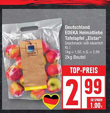 Edeka Heimatliebe Tafelapfel „Elstar“ Angebot bei Edeka - ProspektGuru.de
