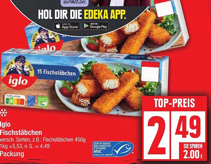 Iglo Fischstäbchen Angebot bei Edeka