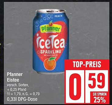 Pfanner Eistee Sparkling Angebot bei Edeka