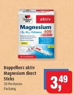 Doppelherz Aktiv Magnesium Direct Sticks 20 Portionen Angebot bei Markant