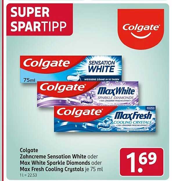 Colgate Zahnpasta Sensation White Oder Maxfresh Versch. Sorten Oder ...