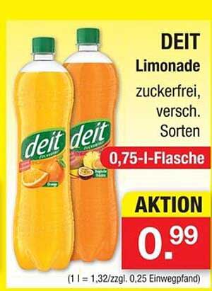 Deit Limonade Zuckerfrei, Versch. Sorten 0,75-L-Flasche Angebot bei ...